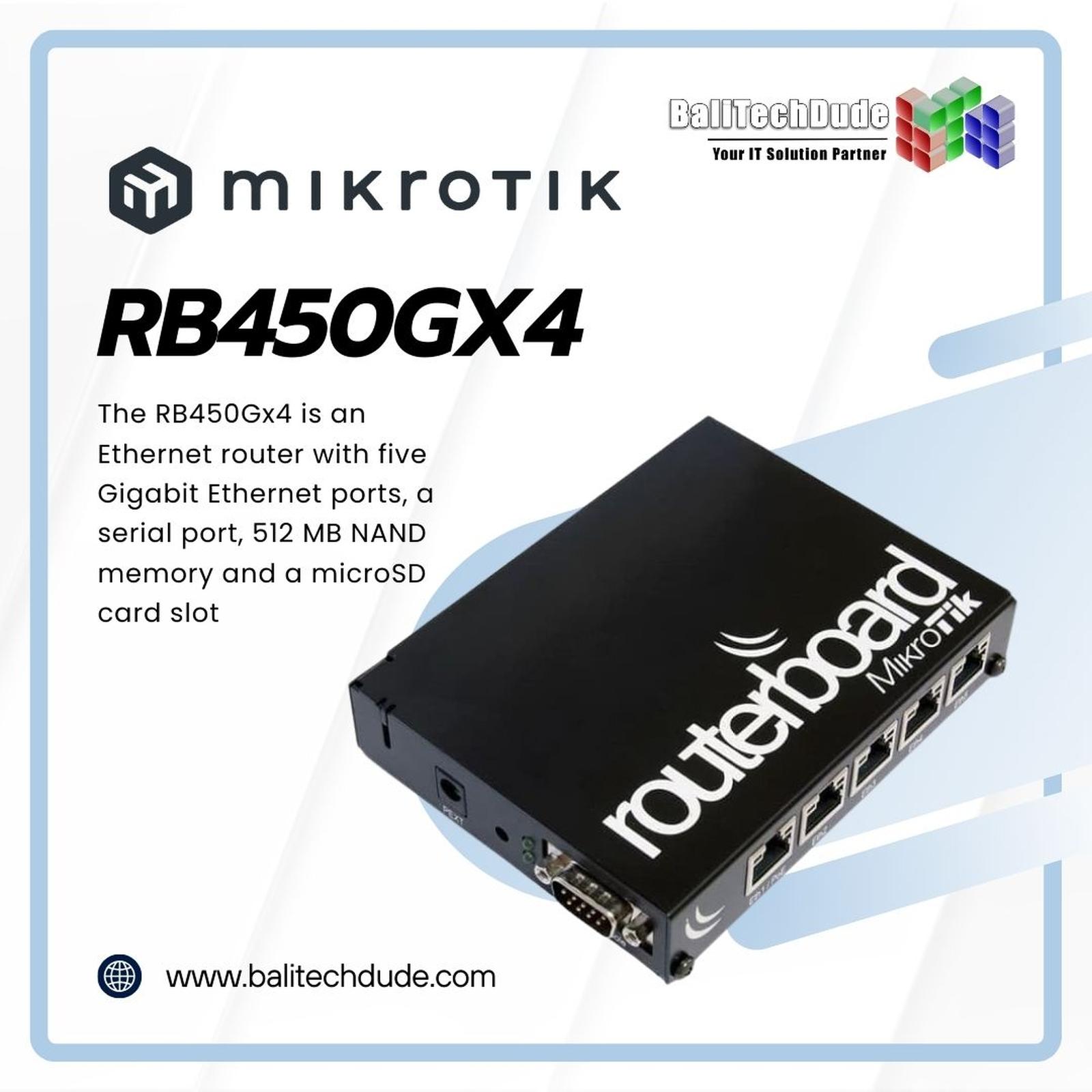 Router MikroTik RB450Gx4 - 5 Port Ethernet Gigabit - Bali Web Design ...